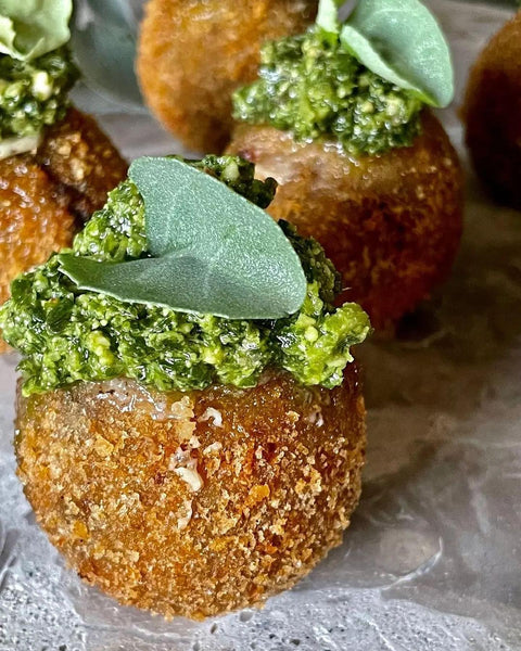 Recipe: Bush Tomato Arancini with Wild Green Native Pesto | Warndu